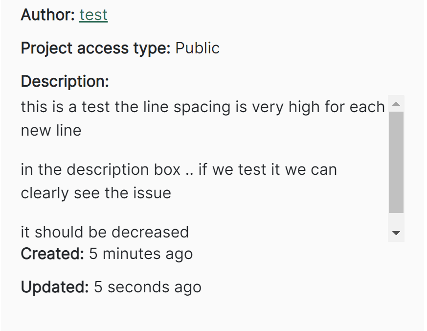 Fix description box line height / spacing for new line · Issue #3664 ...