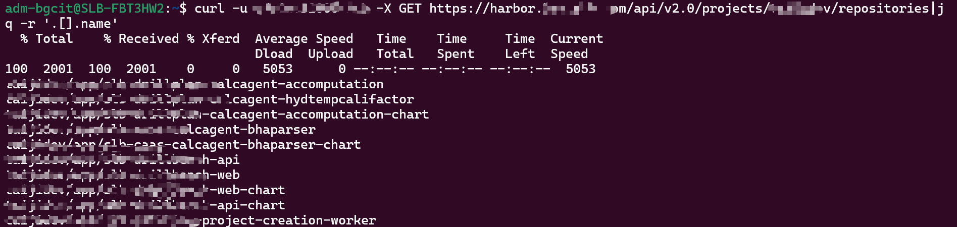 Call harbor API to list all repositories under a project only get 10 ...