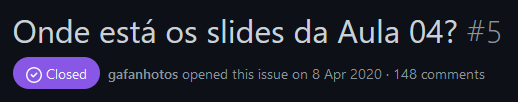 Criando Issue para buscar os Slides da Aula 04 (quarto) · Issue #1508 · gustavoguanabara/git ...