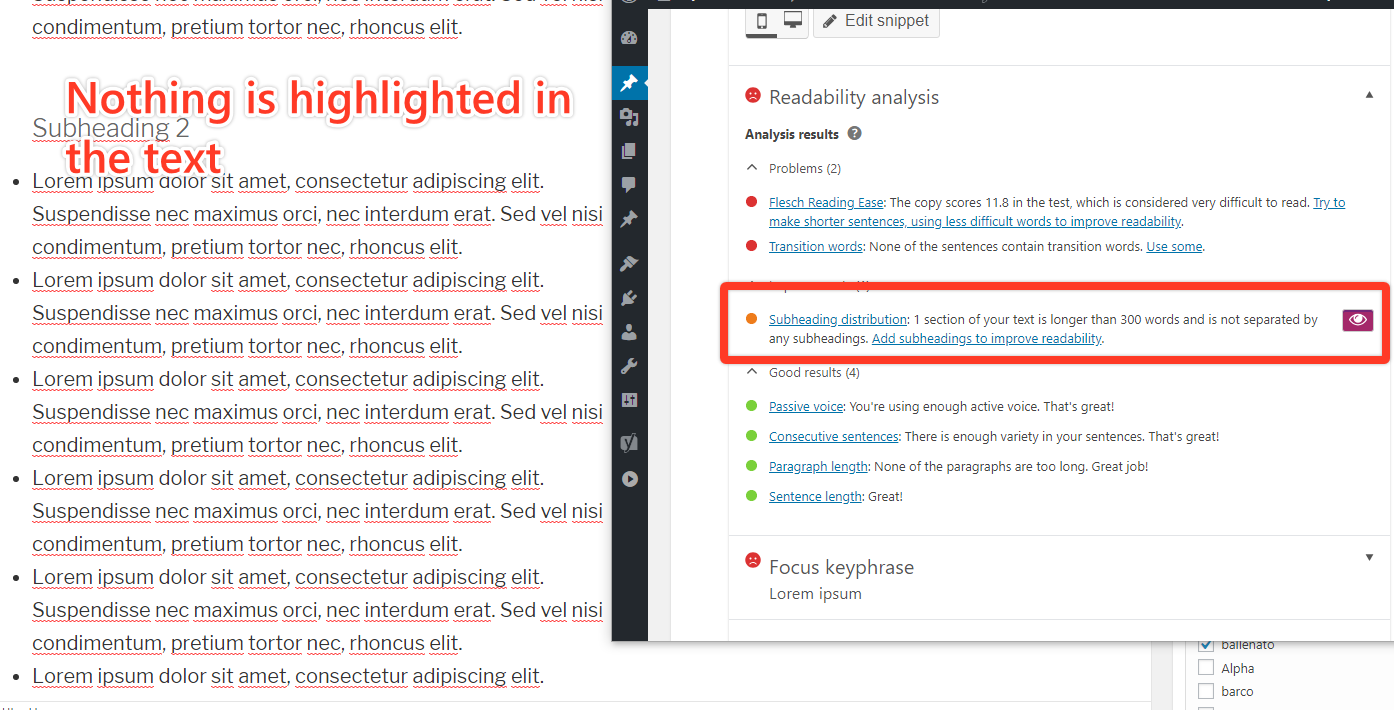 Subheading distribution warning when text is broken down into bullet points · Issue #1945 ...