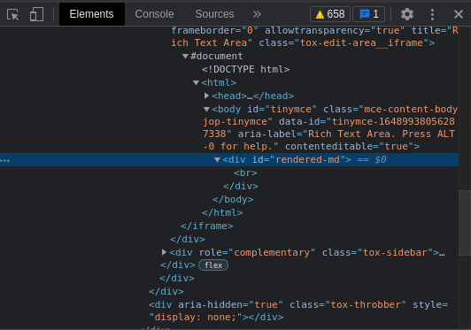 rendered-md tag do not contain all the text in a newly created note ...