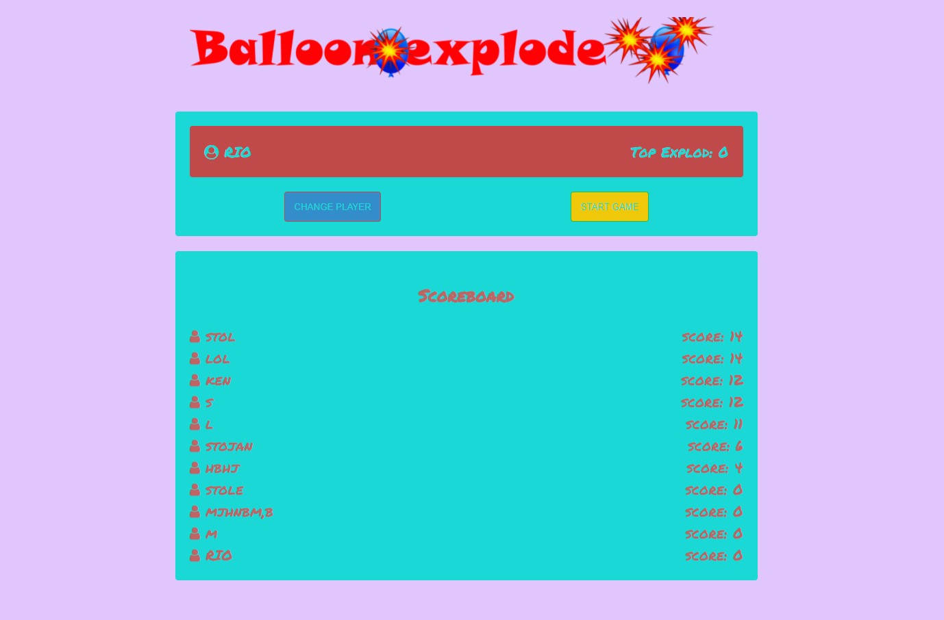 GitHub - VSStole/Balloon-explode-game