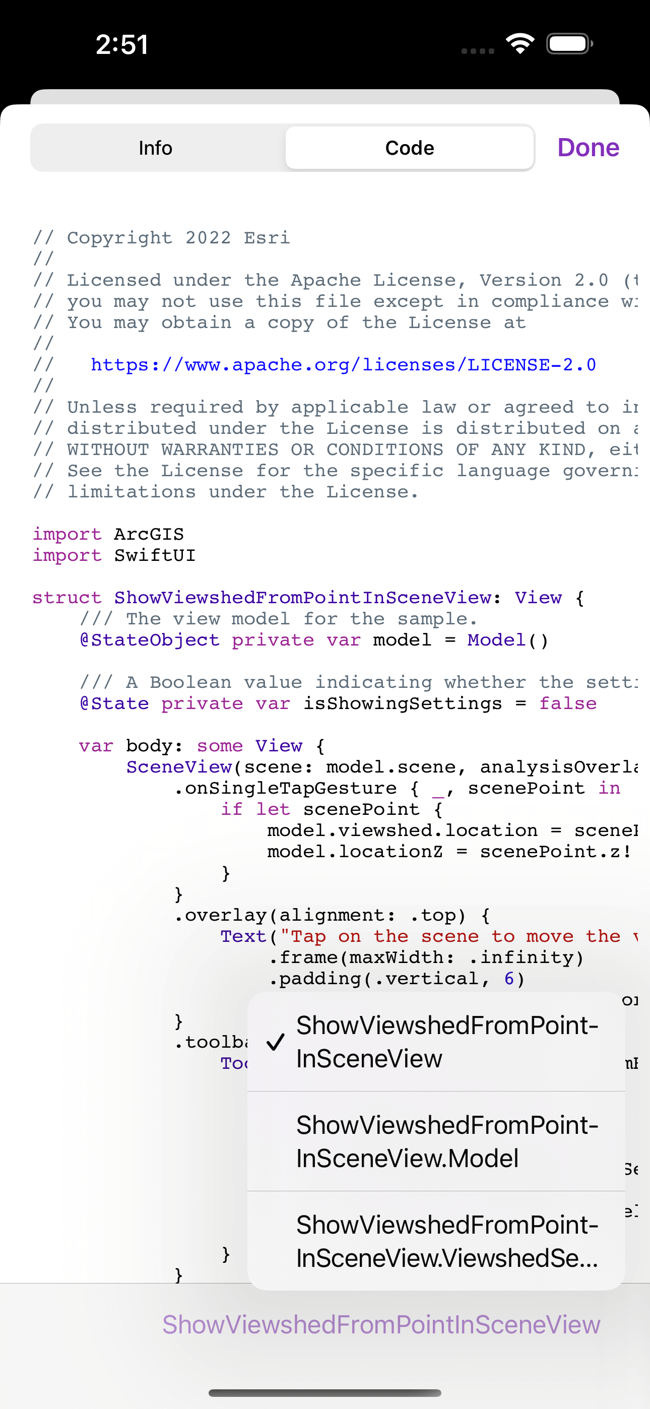 Source code file picker isn't visible · Issue #78 · Esri/arcgis-maps-sdk-swift-samples · GitHub