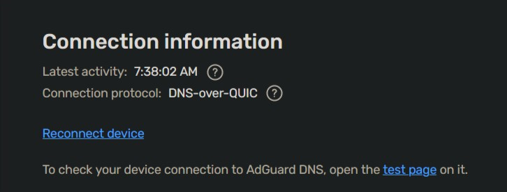 Adguard DNS not saying my device is active but it is (related to previous issue or new issue ...