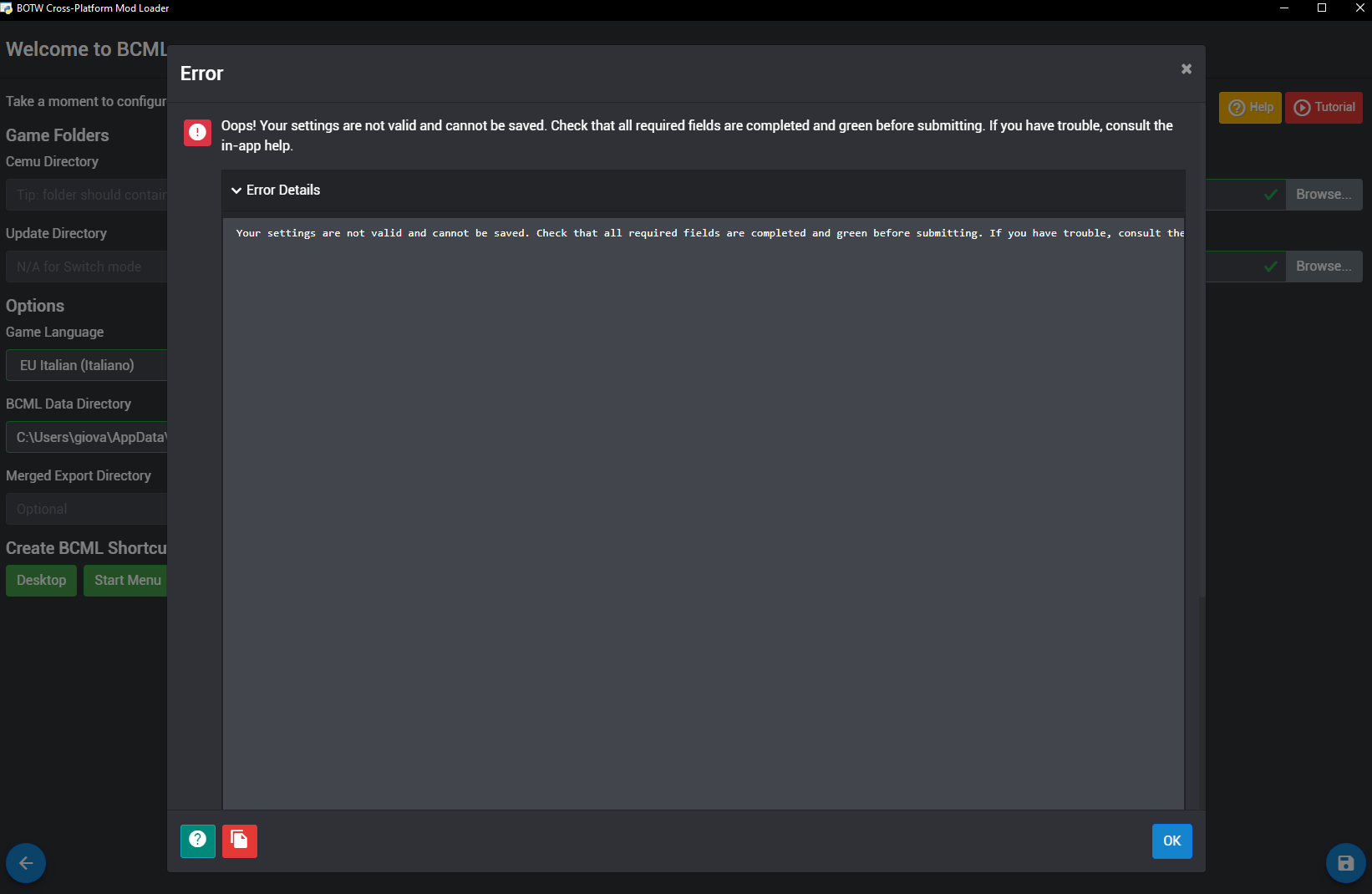 Can't pass the BCML "Path" SETUP · Issue #236 · NiceneNerd/BCML · GitHub