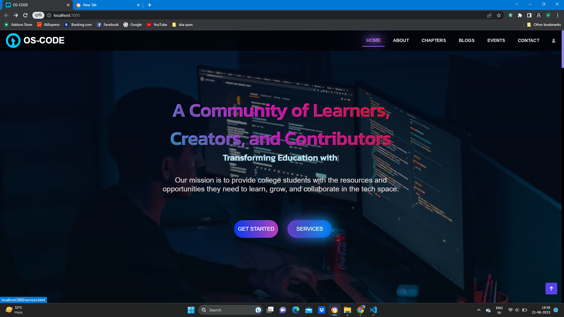 Enhancement of GET STARTED and SERVICES button in the home page · Issue #763 · OSCode-Community ...