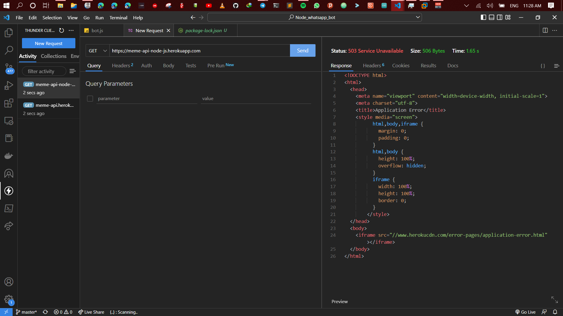 Service Down!!!! · Issue #1 · Rafi-99/Meme-API · GitHub