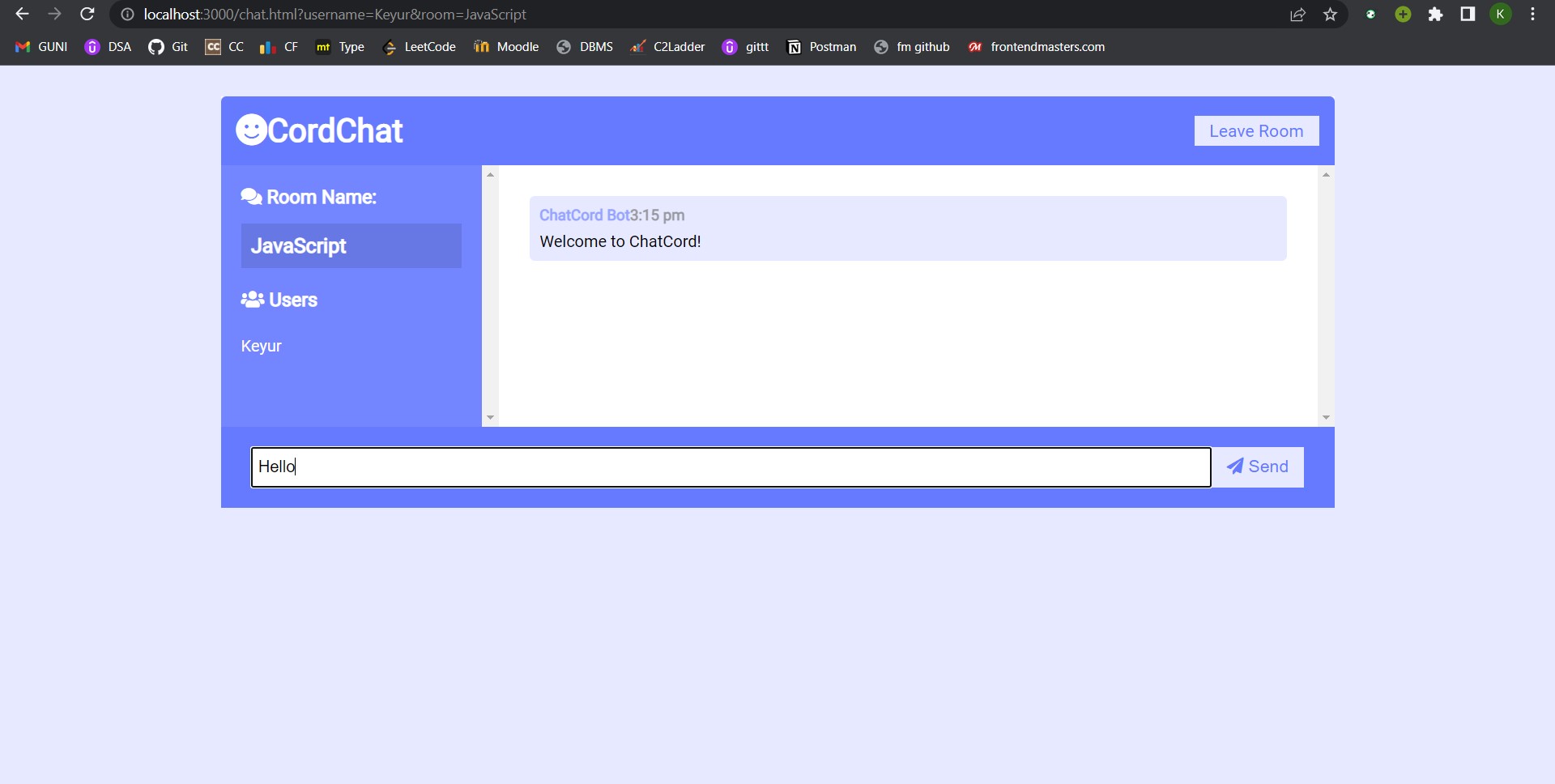 GitHub - keyuraval/CordChat