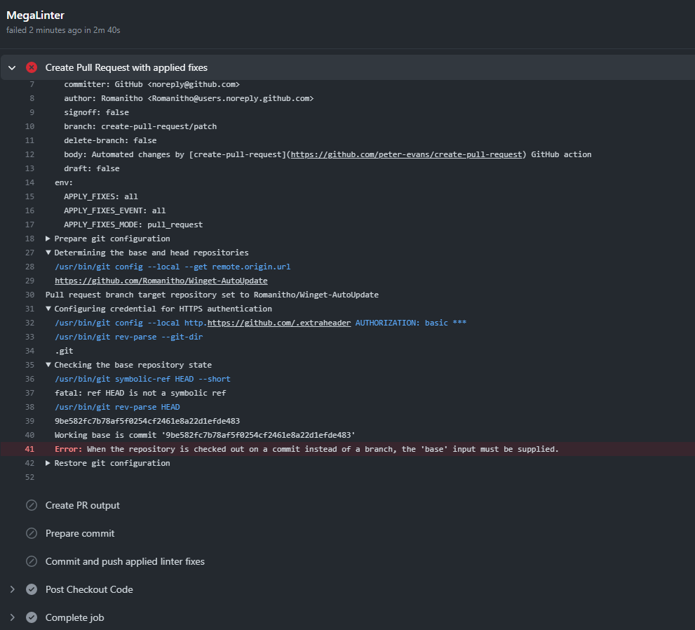 [Bug]: MegaLinter reports error. · Issue #336 · Romanitho/Winget-AutoUpdate · GitHub