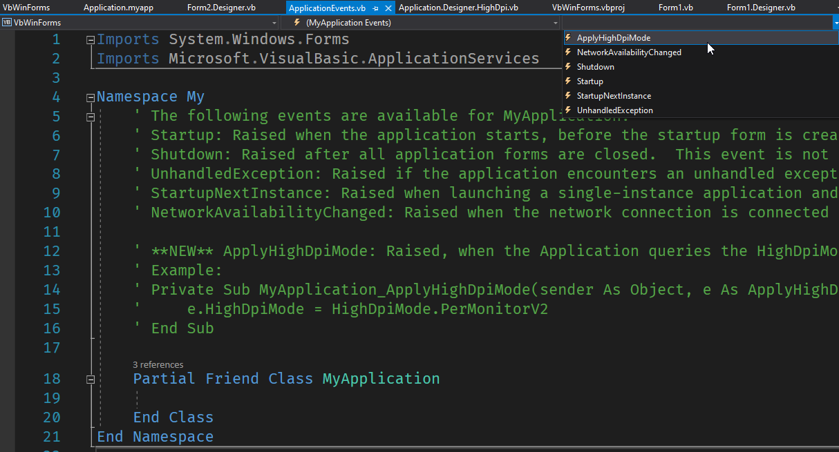 Modify Visual Basic CLI templates for the Visual Basic Application ...