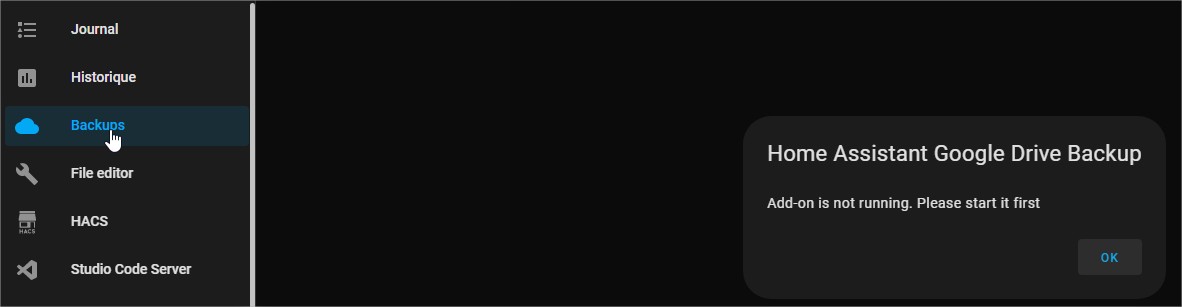 impossible to start the addon · Issue #706 · sabeechen/hassio-google-drive-backup · GitHub