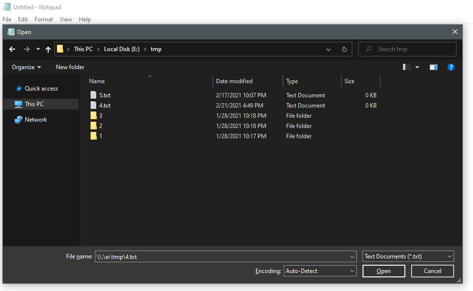 Opening files from UNC path using File Dialog fails - NPP 7.9.3 · Issue #9527 · notepad-plus ...