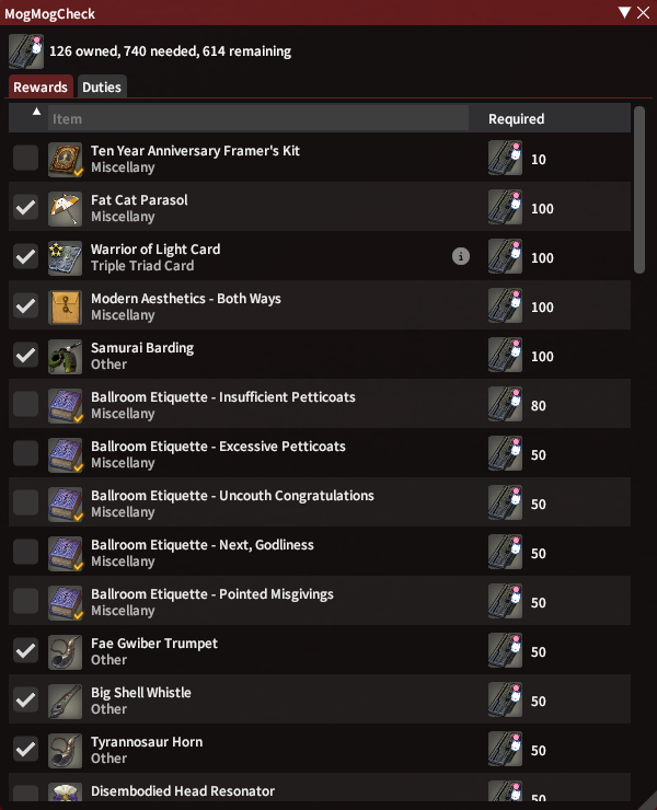 GitHub - Haselnussbomber/MogMogCheck: Tracking assistant for Moogle Treasure Trove rewards.