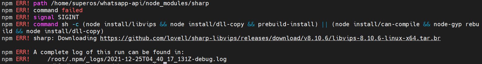 error when installing · Issue #1073 · pedroslopez/whatsapp-web.js · GitHub