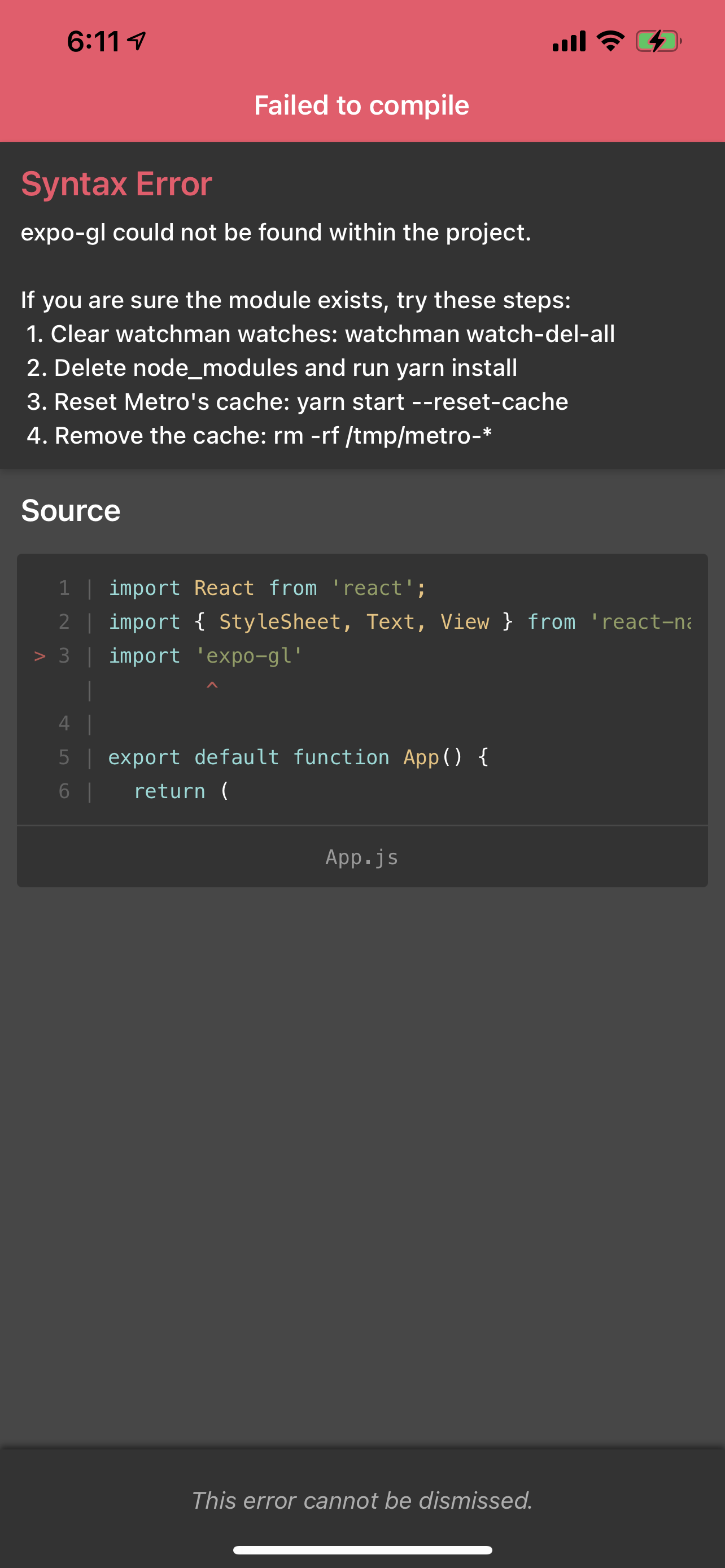 [Expo Go][iOS] A fast refresh change with an invalid import puts the ...