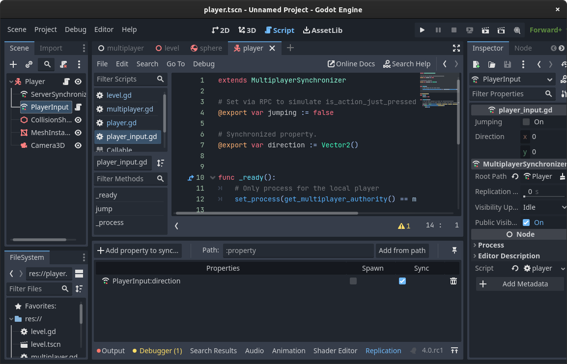 MultiplayerSynchronizer doesn't expose replication_config in Inspector · Issue #80717 ...