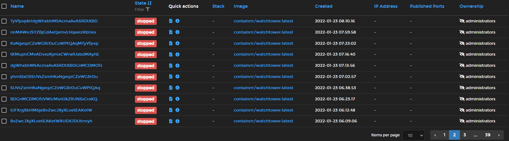 Watchtower keeps creating itself · Issue #1199 · containrrr/watchtower · GitHub
