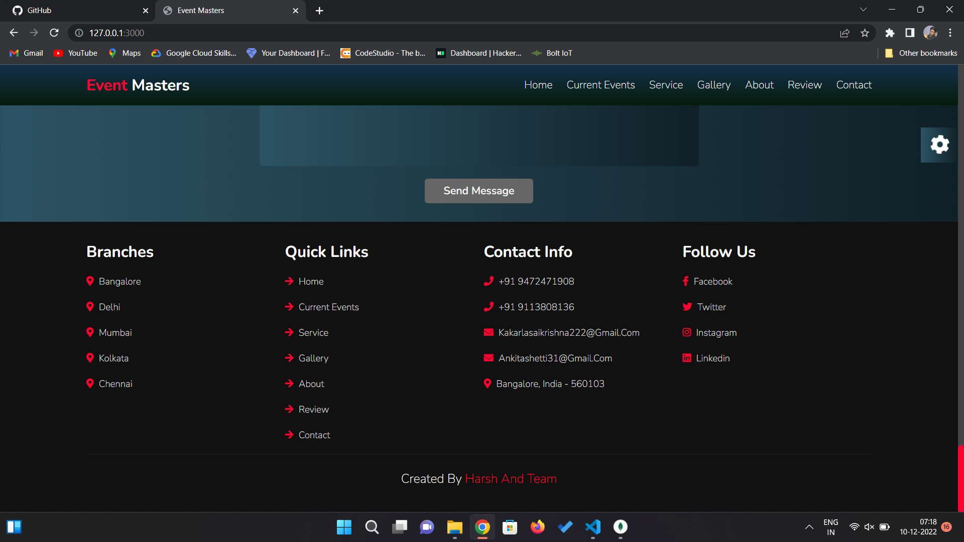 GitHub - Ankitashetti013/Event-management-website