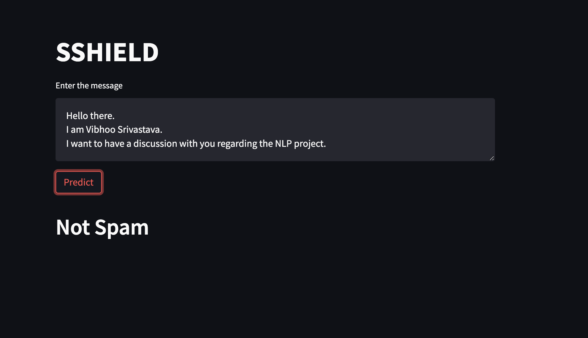 GitHub - vibhoooo/SSHIELD: Email/SMS Spam Detection Model