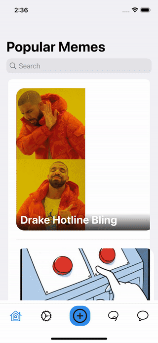 GitHub - doganaysahins/Memeficated: Meme creator app with SwiftUI