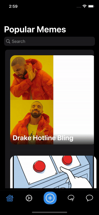 GitHub - doganaysahins/Memeficated: Meme creator app with SwiftUI