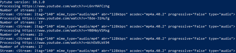 [BUG] Empty streams for some videos · Issue #872 · pytube/pytube · GitHub