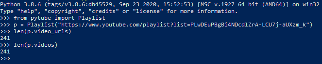 Pytube only downloading 160 videos in a playlist · Issue #1013 · pytube ...