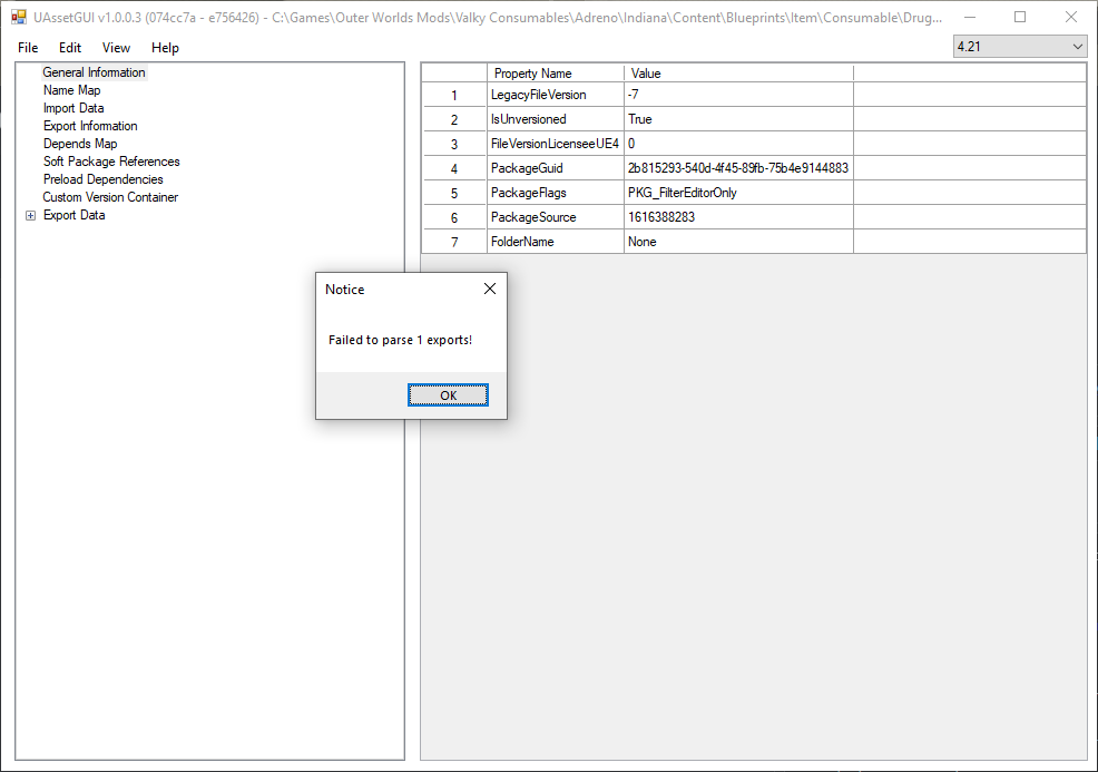 Unable to parse all The Outer World files. · Issue #16 · atenfyr/UAssetGUI · GitHub