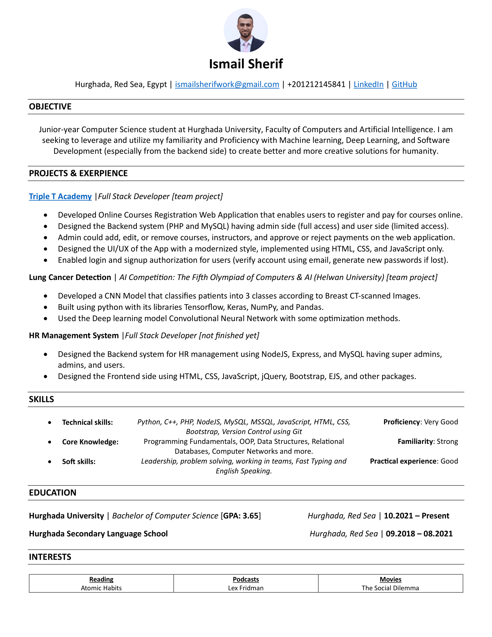 GitHub - ThisIsMrIsmail/cv: My first created personal website portfolio. pretty simple and basic ...