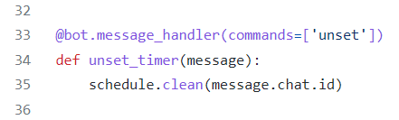 Example of a syntax error in timer_bot.py · Issue #1447 · eternnoir/pyTelegramBotAPI · GitHub