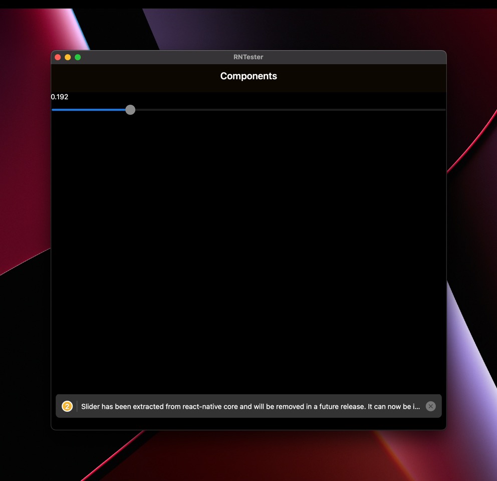 [Fabric] Fix RCTSliderComponentView to render · Issue #1697 · microsoft/react-native-macos · GitHub