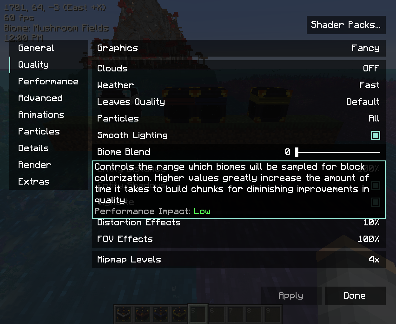 Color bands of the Ender chests fade when biome blending is enabled. · Issue #385 · ShetiPhian ...