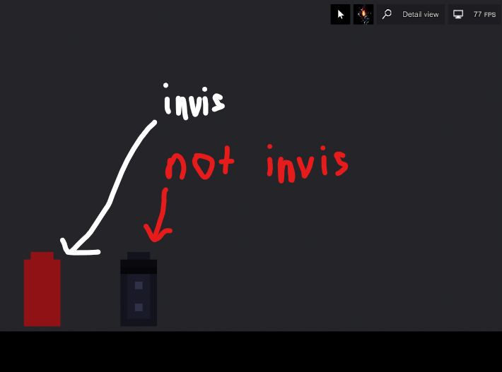 invisible particle projector will show up on detail view · Issue #1081 ...