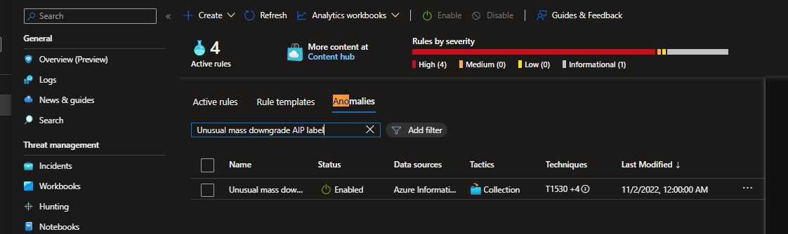 Unusual-Mass-Downgrade-AIP-Label simulation does not work · Issue #8395 · Azure/Azure-Sentinel ...