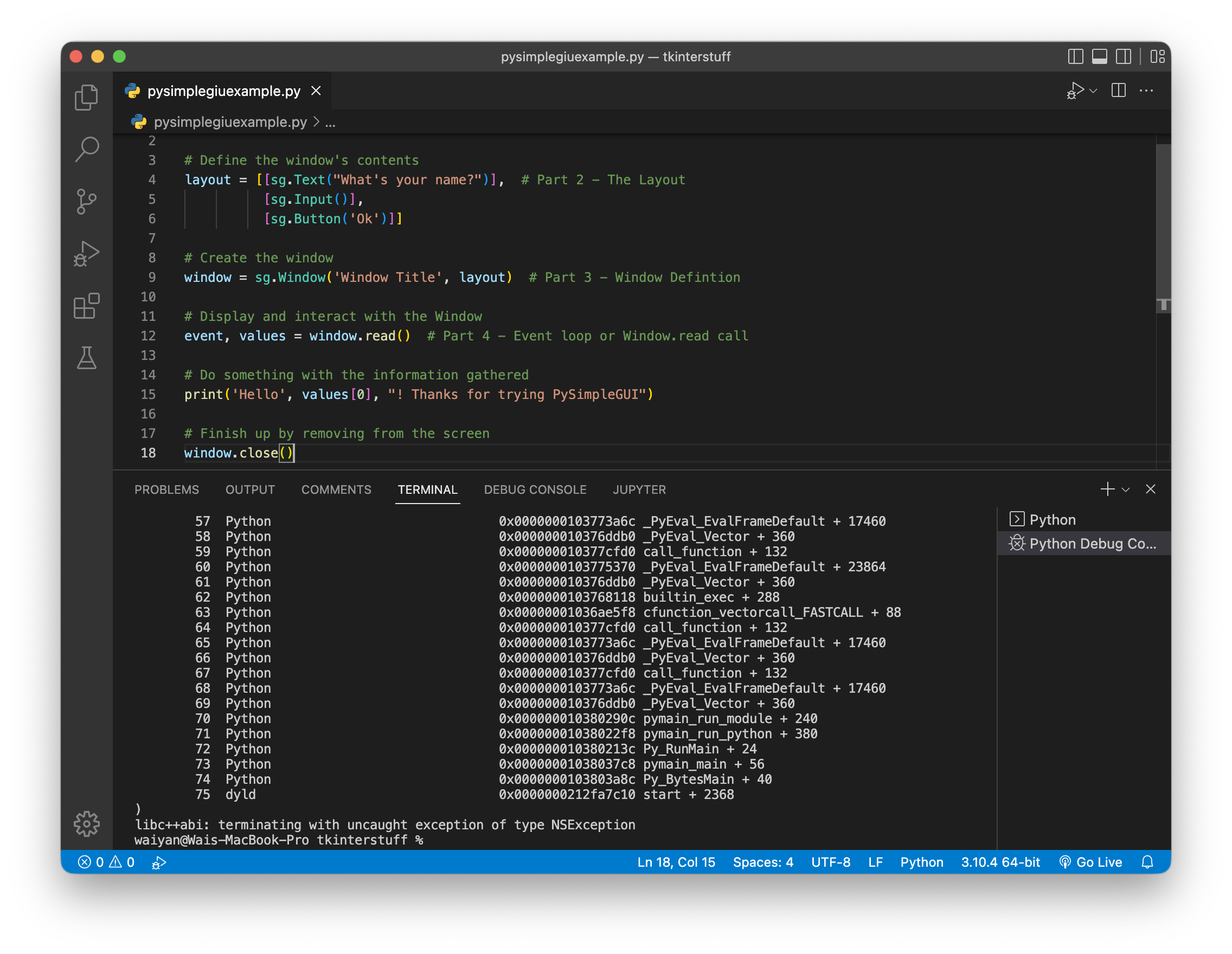 [Bug] Cannot run simple pysimplegui app in macOS 13 beta 14" MacBook · Issue #5595 · PySimpleGUI ...
