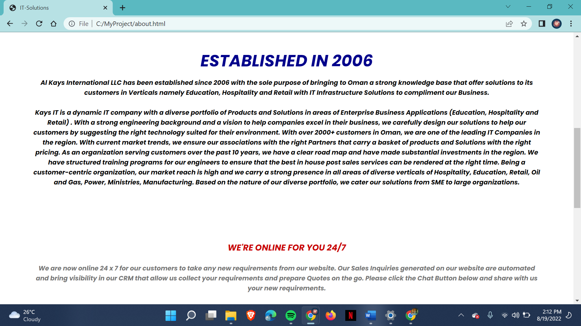 GitHub - ananyamanohar22/Project-Website-multipage-1-: html