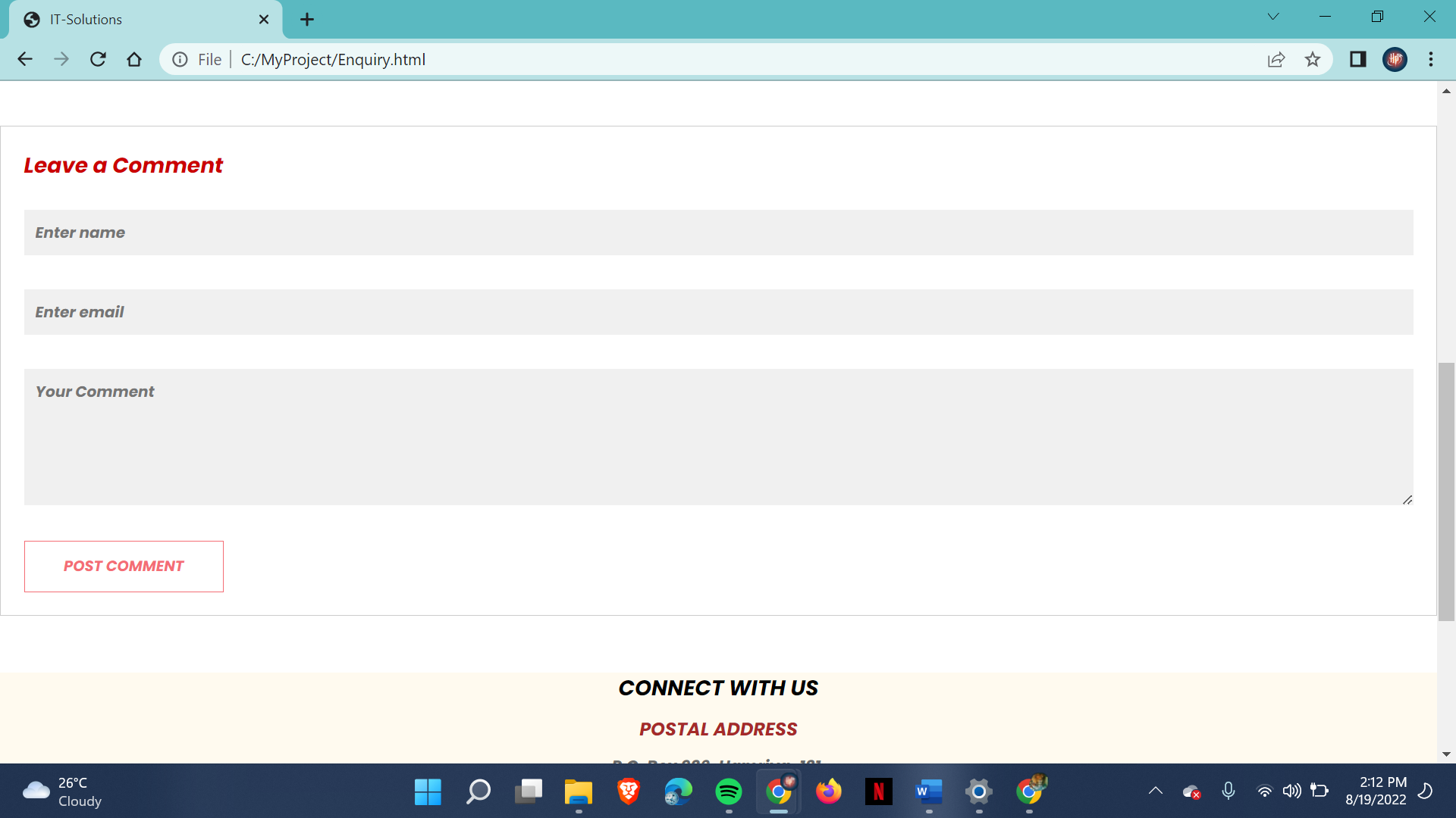 GitHub - ananyamanohar22/Project-Website-multipage-1-: html