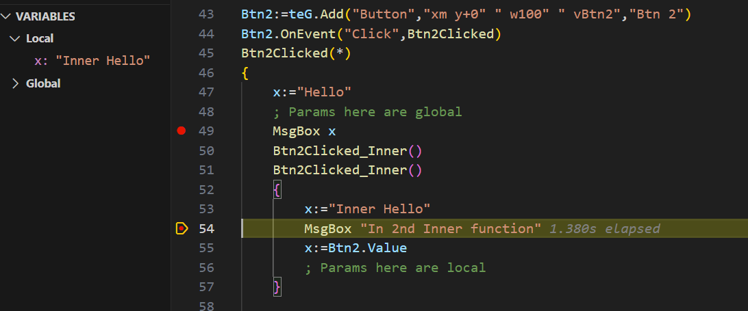 Debugger only showing Local variables for nested function with Gui OnEvent Callback · Issue #398 ...