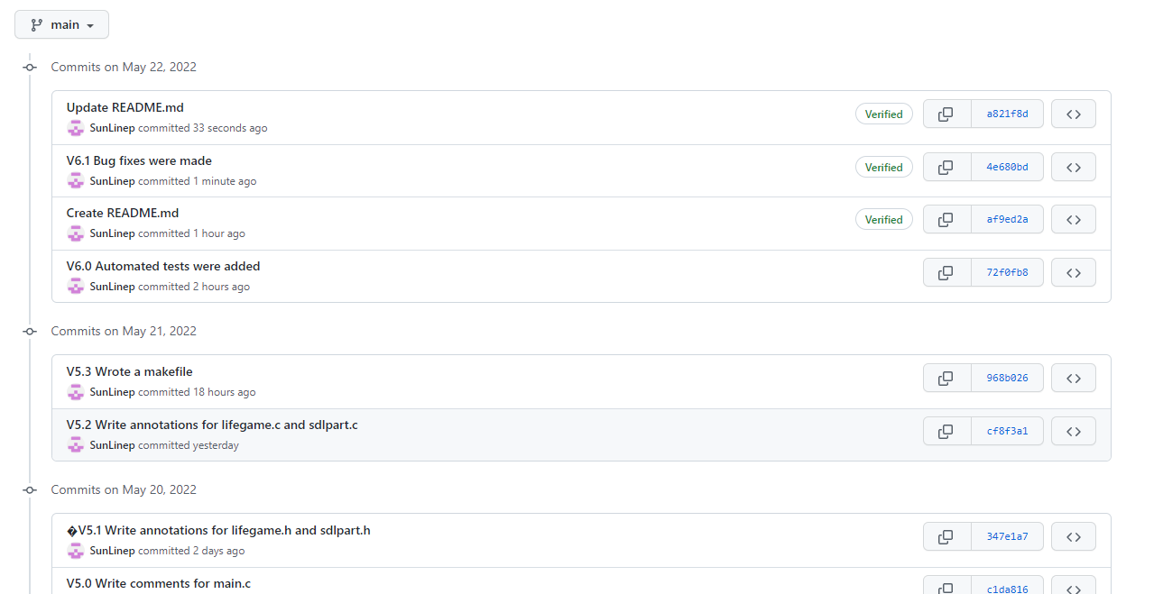 GitHub - SunLinep/lifegame