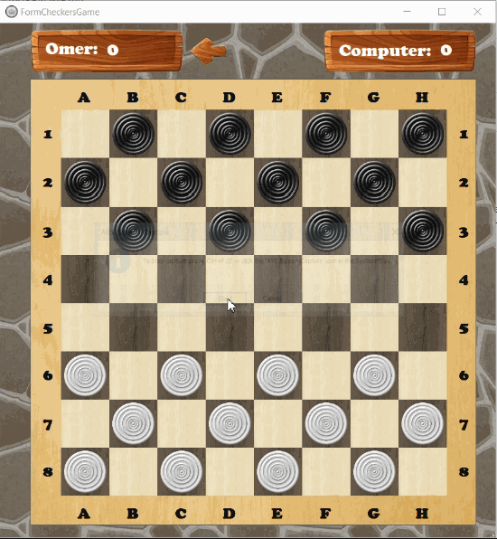 GitHub - OmerCS8/Checkers-With-AI: English checkers with PVP and PVC options developed in C#