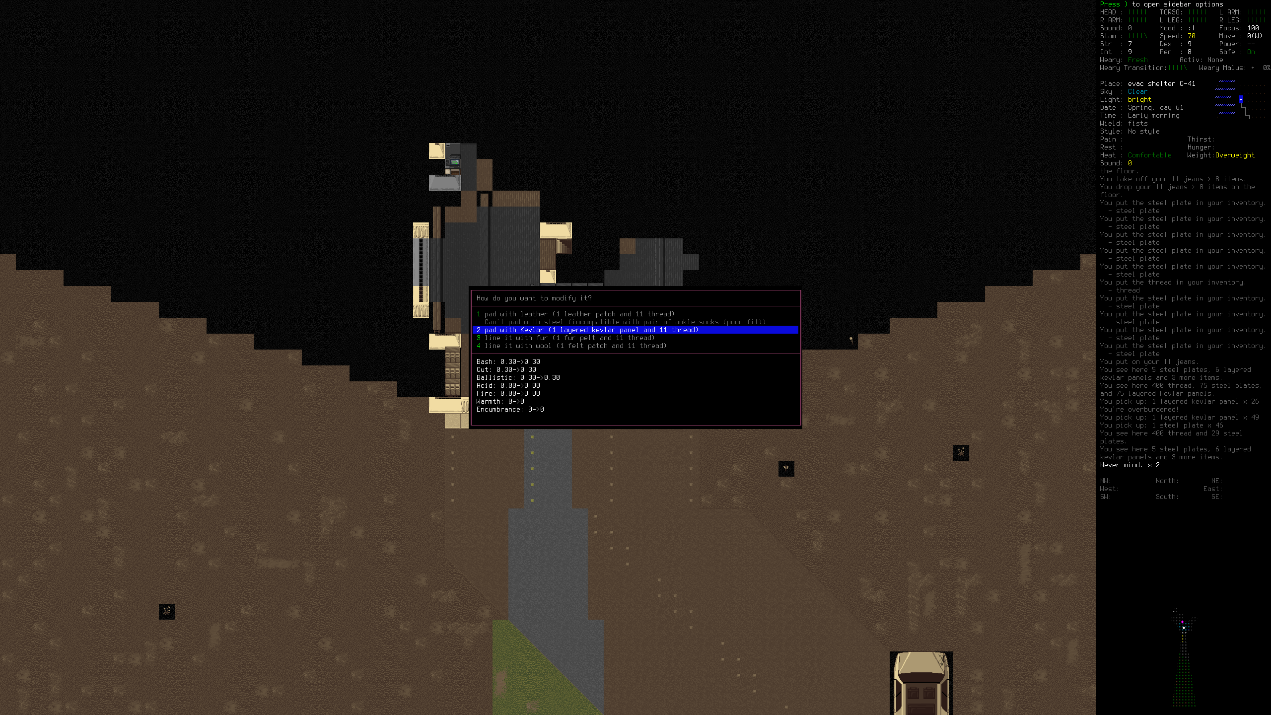 Cannot use tailor's kit to modify clothes with leather, fur, or wool when more than 1 item ...