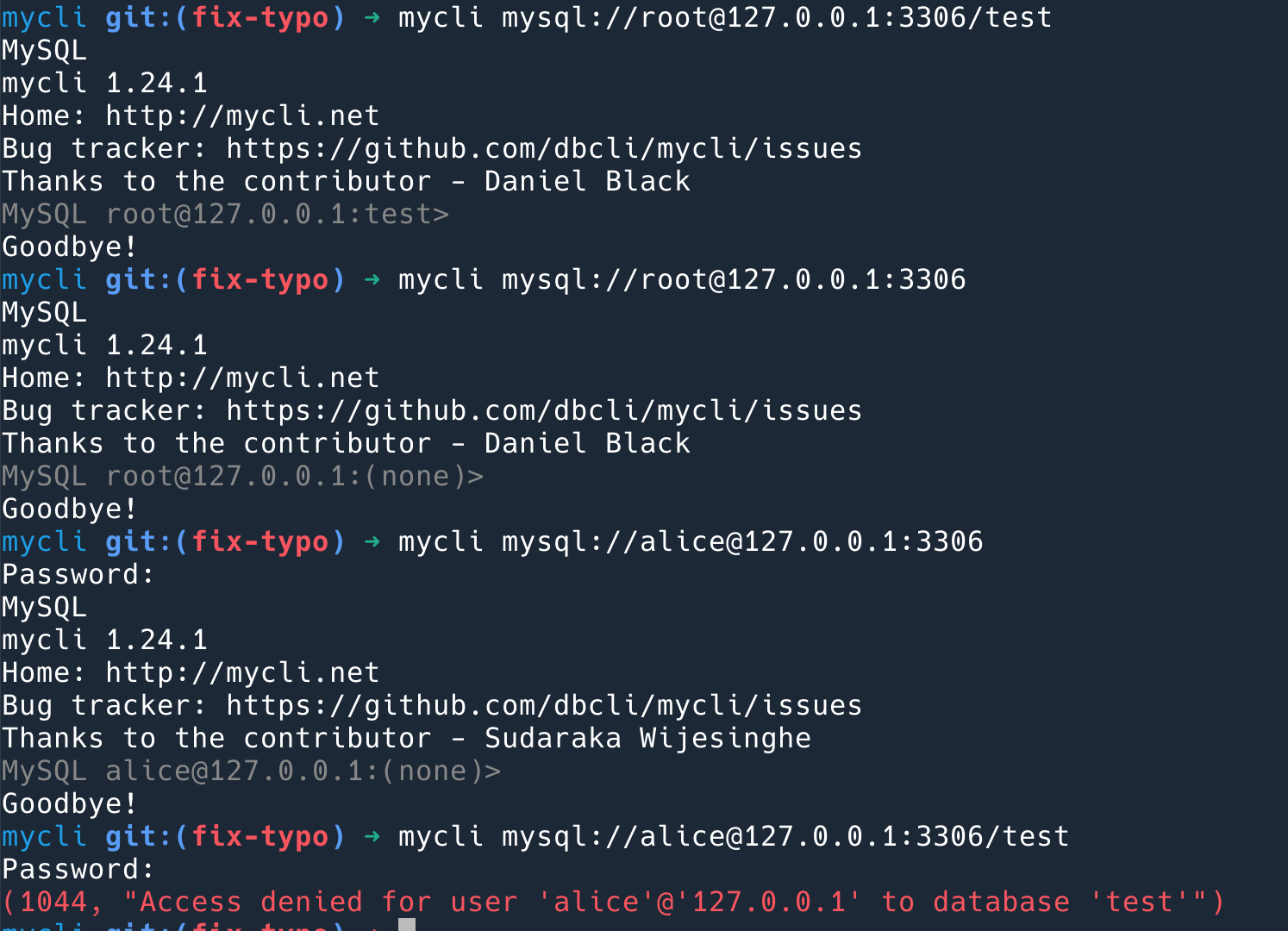 can't connect with empty password both for MySQL and TiDB · Issue #1058 · dbcli/mycli · GitHub