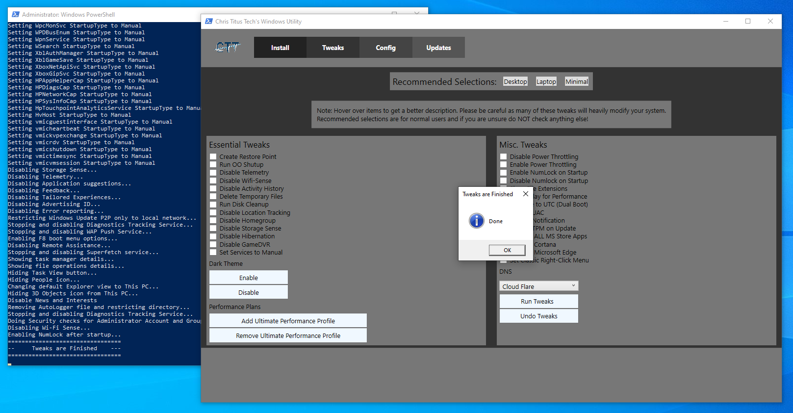 Tweaks - Recommended Selection - Desktop · Issue #443 · ChrisTitusTech/winutil · GitHub
