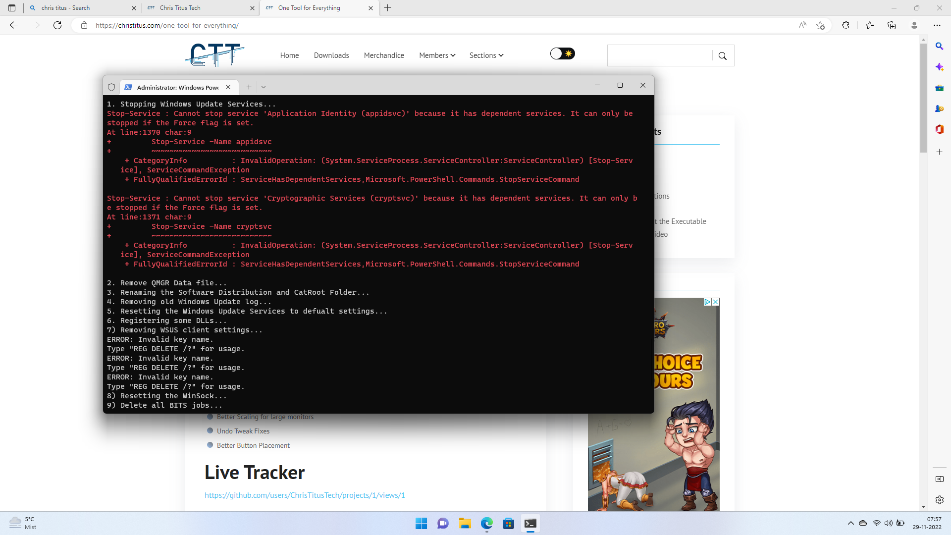 Winutil > Config > Executing gives below error · Issue #459 · ChrisTitusTech/winutil · GitHub