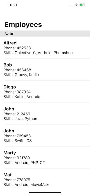 GitHub - shelestbaksov/EmployeeList