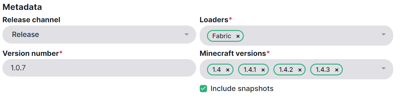 Metadata-Minecraft versions doesn't show as versions choosed · Issue #707 · modrinth/knossos ...