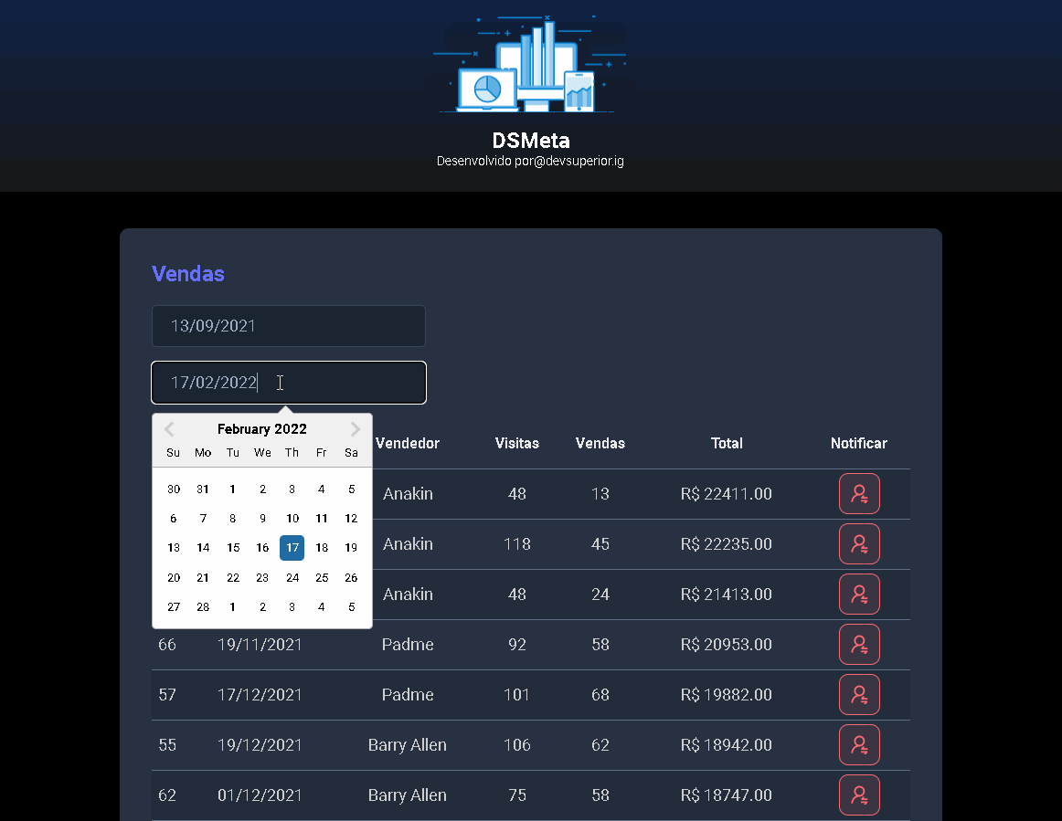 GitHub - SamuelMartinsFrancisco/Sellers-data-filter-Spring-React: Projeto desenvolvido durante o ...
