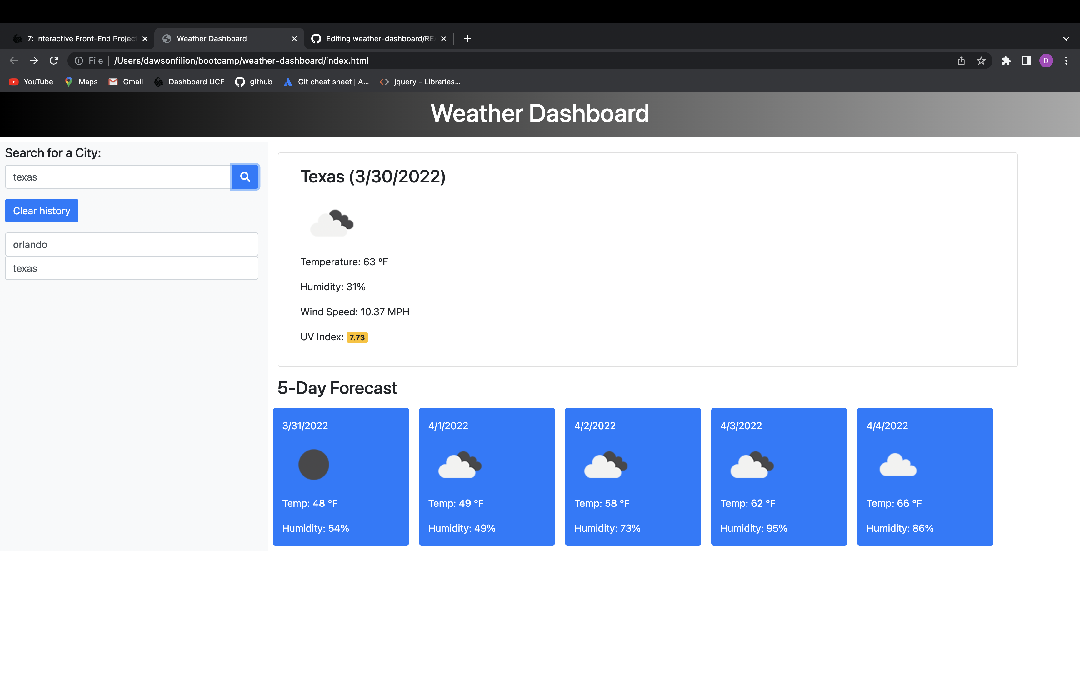 GitHub - Dawsonf18/weather-dashboard