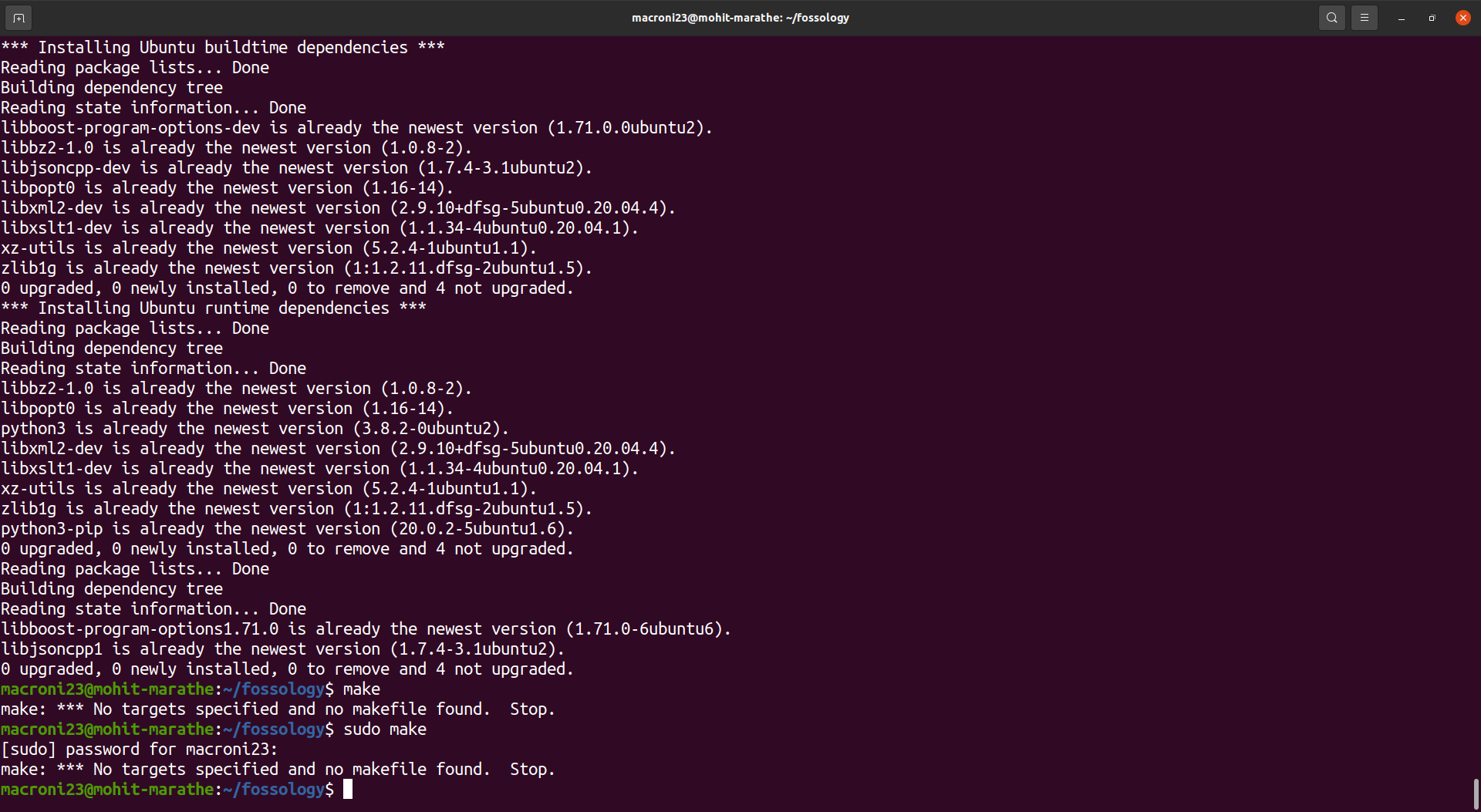 Install From Source Tutorial Not Working For Me · Issue 2350 · Fossology Fossology · Github