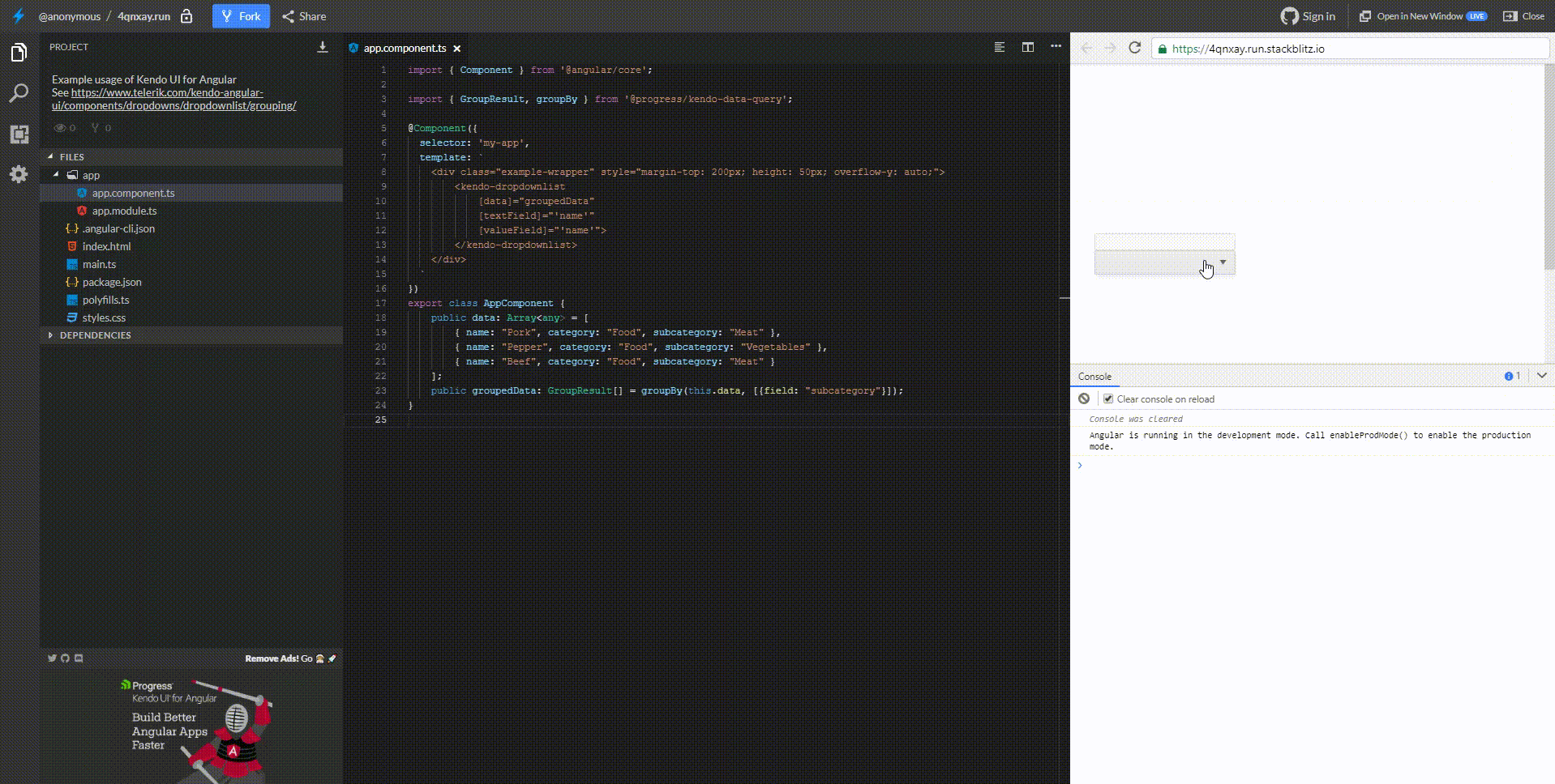 Dropdowns Grouping Issue · Issue 2520 · Telerikkendo Angular · Github 